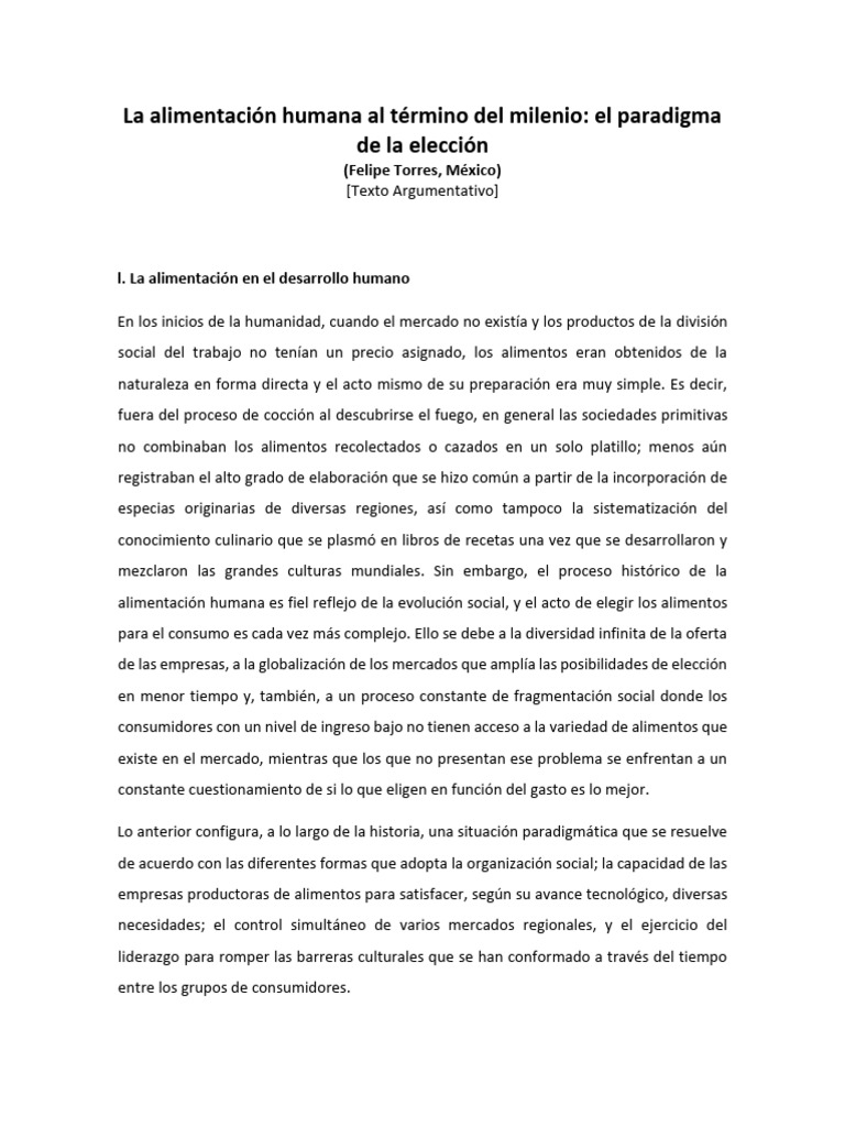 Evolución de la Alimentación Humana | PDF | Alimentos | Mercado (economía)