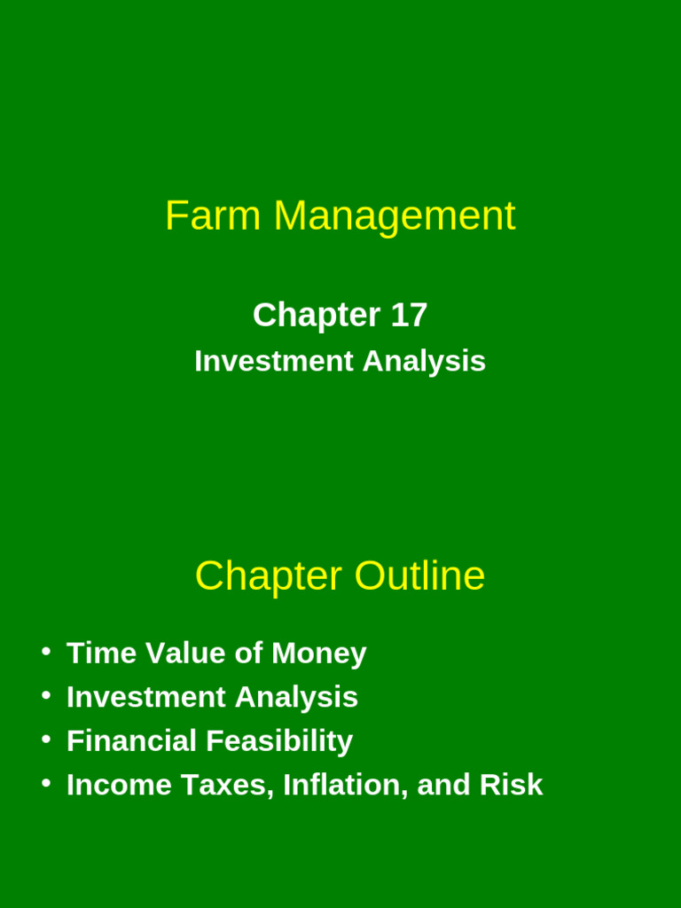 Z-Farm Management Q PPT Chapter 17 - Investment Analysis | PDF | Net ...