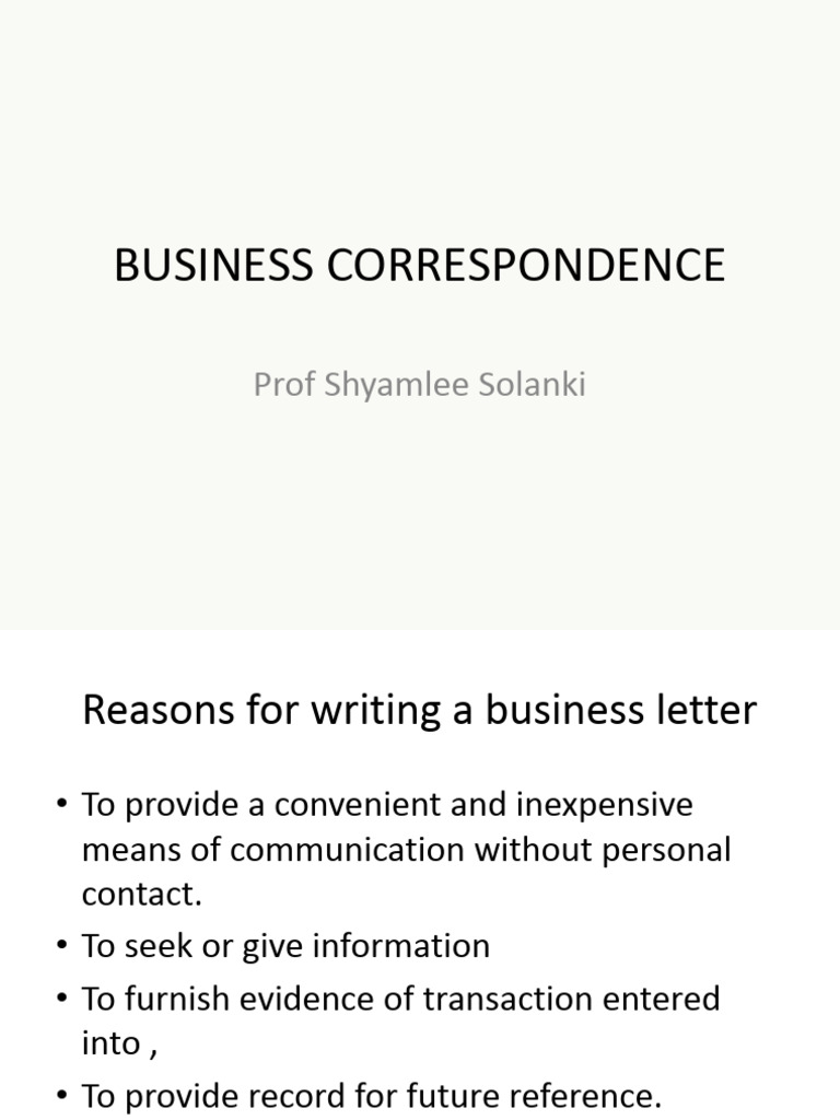 Business Correspondence | PDF | Human Communication