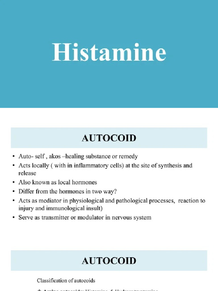 7 A Histamines & Antihistamines | PDF
