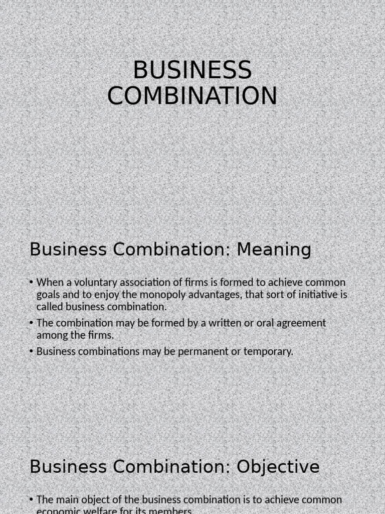 Understanding Business Combinations Types | PDF | Mergers And ...