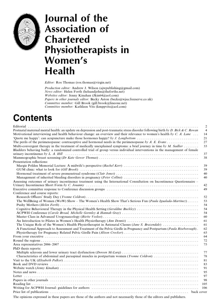 Journal of The ACP in Womens Health | PDF | Major Depressive Disorder ...