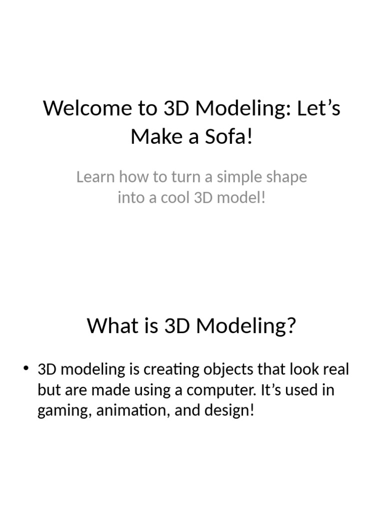 3D Modeling Presentation | PDF