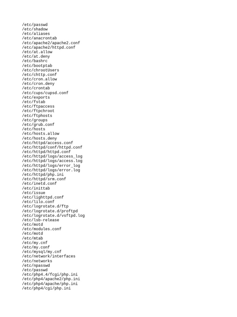 LFI Payloads | PDF | Access Control | Computer Access Control