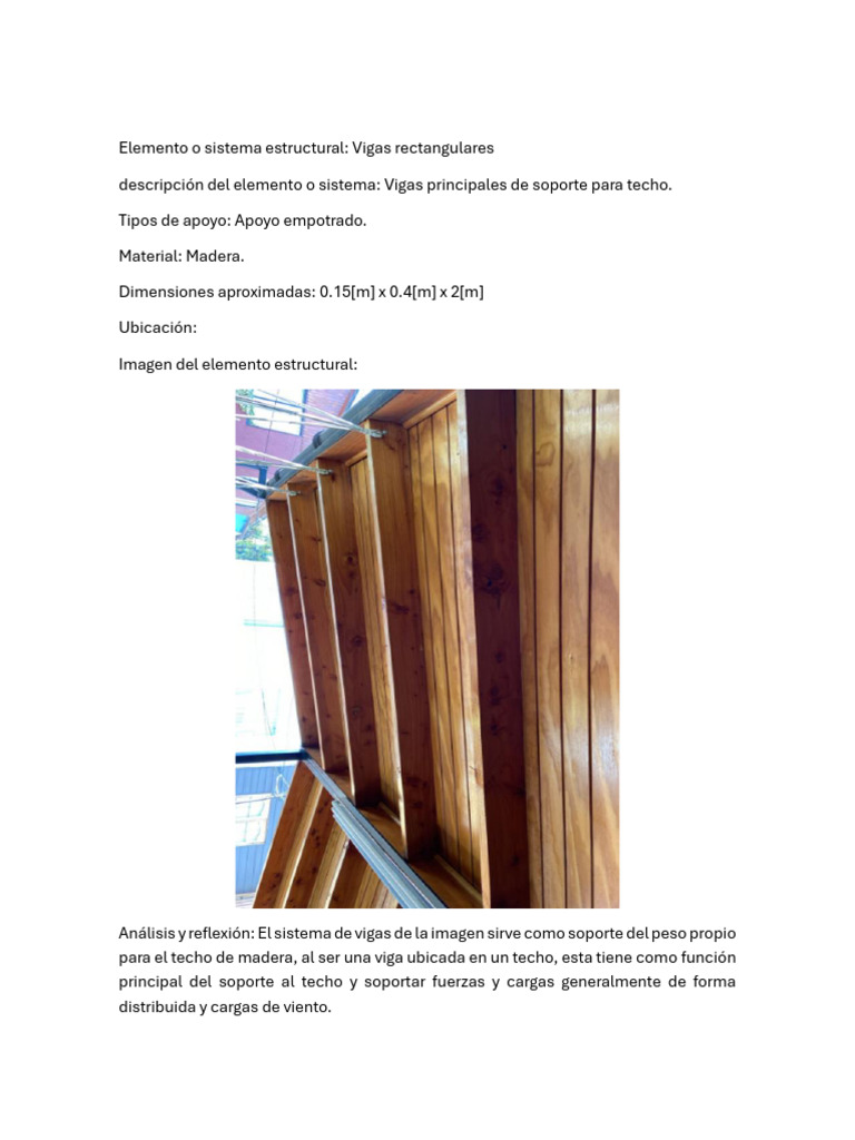Vigas Rectangulares de Madera para Techos | PDF