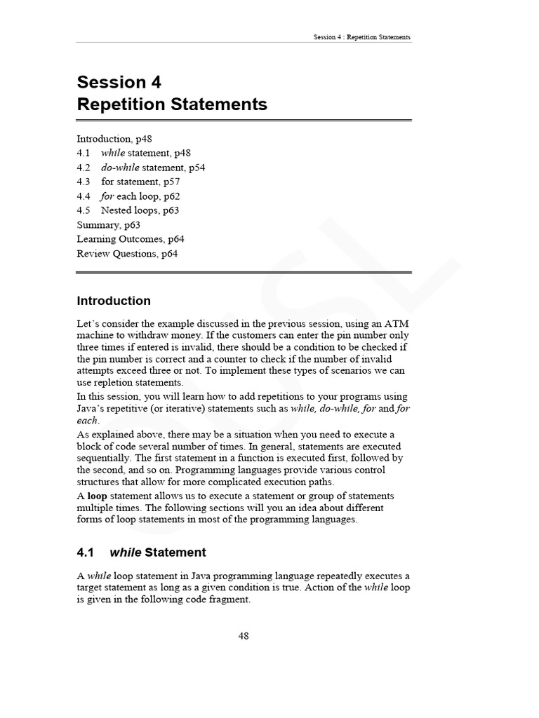 EEI3262 Unit 1 Session 4 | PDF | Control Flow | Programming Paradigms