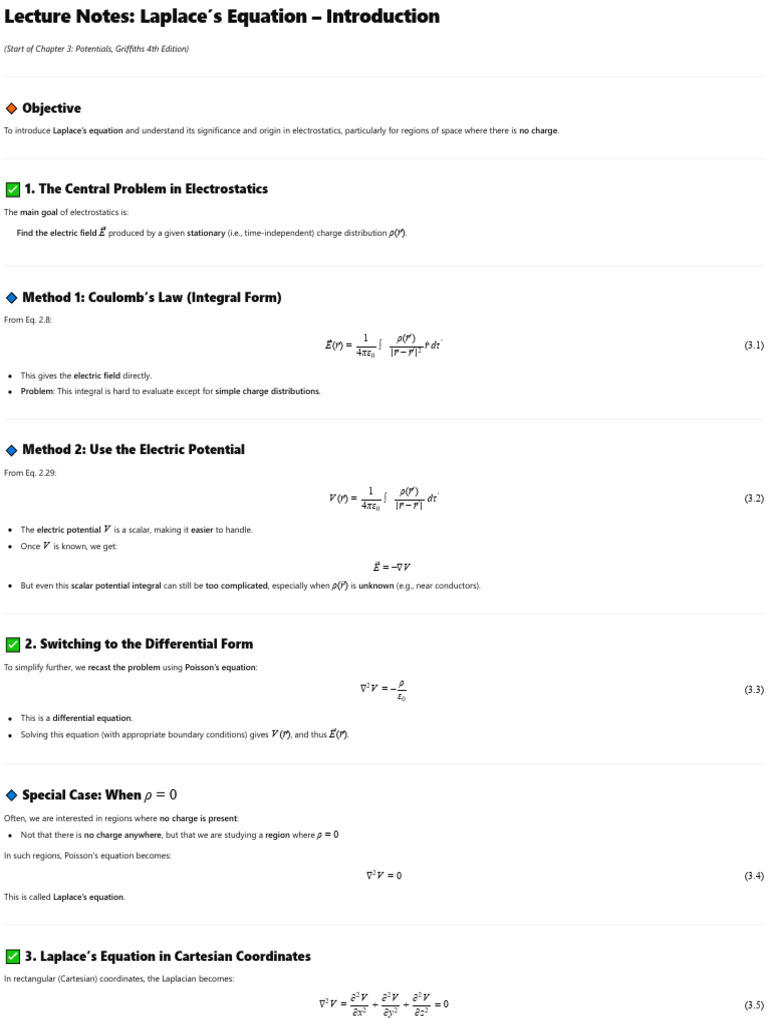 01Lecture Notes Laplace’s equation_introduction | PDF | Equations ...