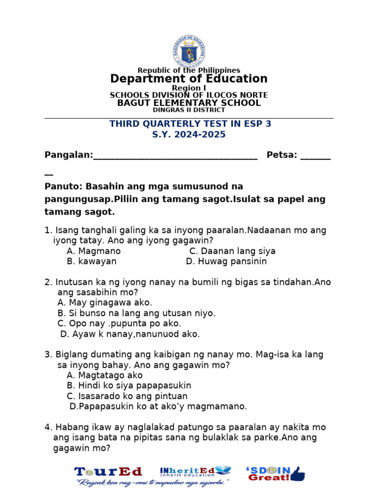 New-3rd - PT ESP 2024 2025 | PDF