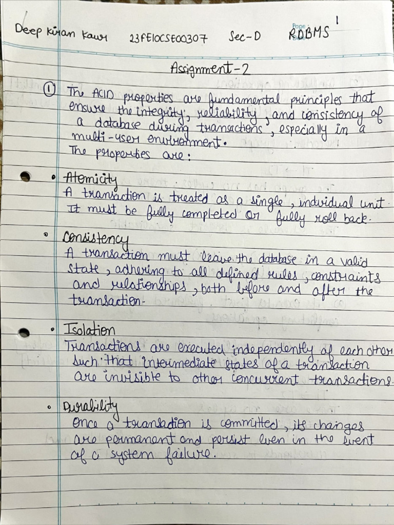 23fe10cse00307 Rdbms Assign-02 | PDF