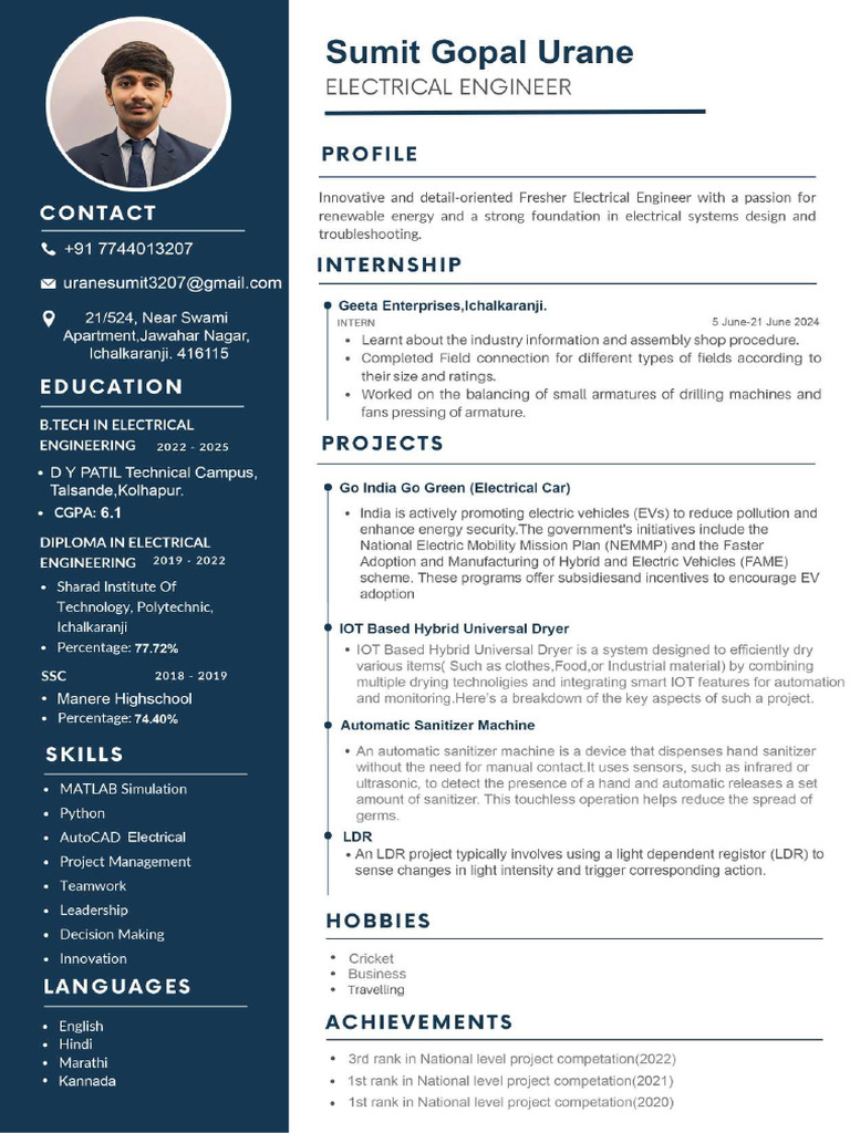 Sumit Urane Resume | PDF