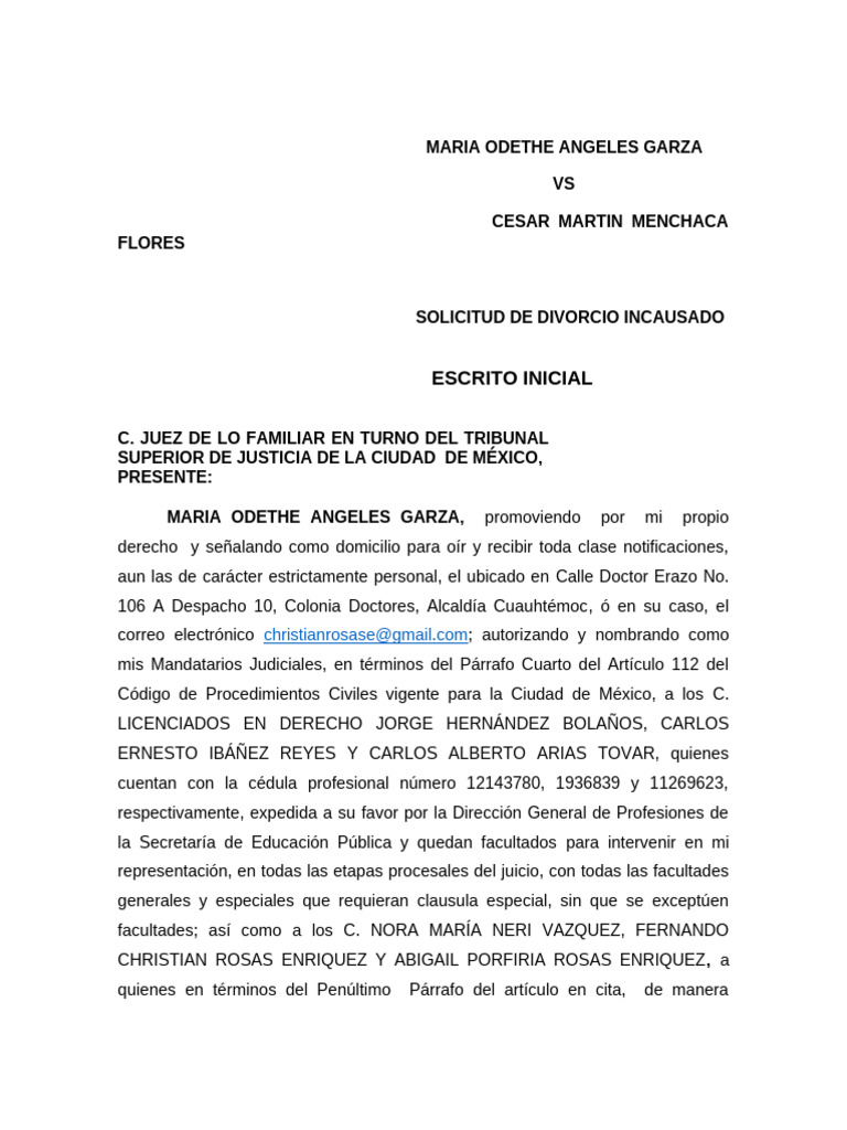 DEMANDA DE DIVORCIO Con Convenio EN CIUDAD DE MÉXICO | PDF | Divorcio ...