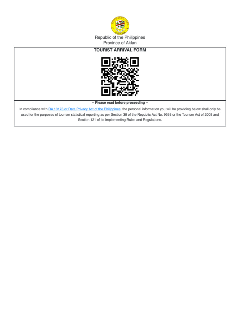 Tourist Arrival Form Jio | PDF