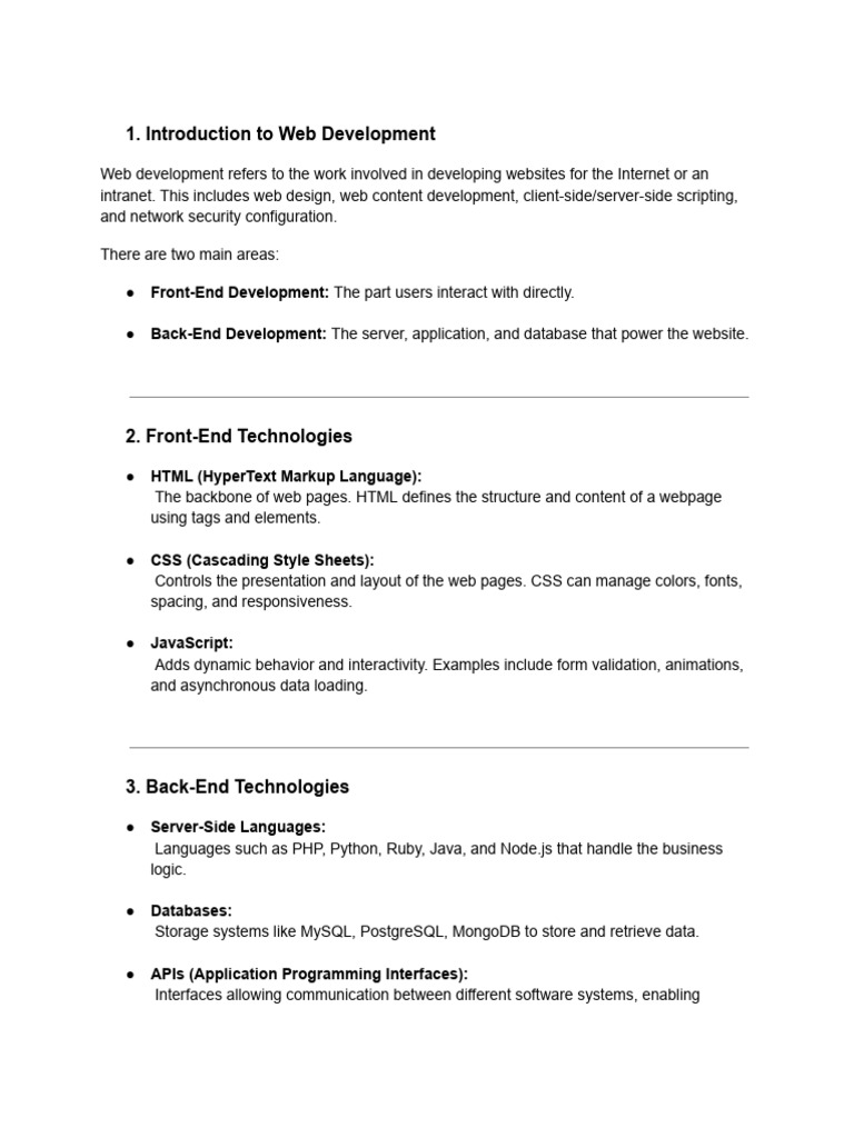 Basics of Web Development | PDF | Web Development | World Wide Web