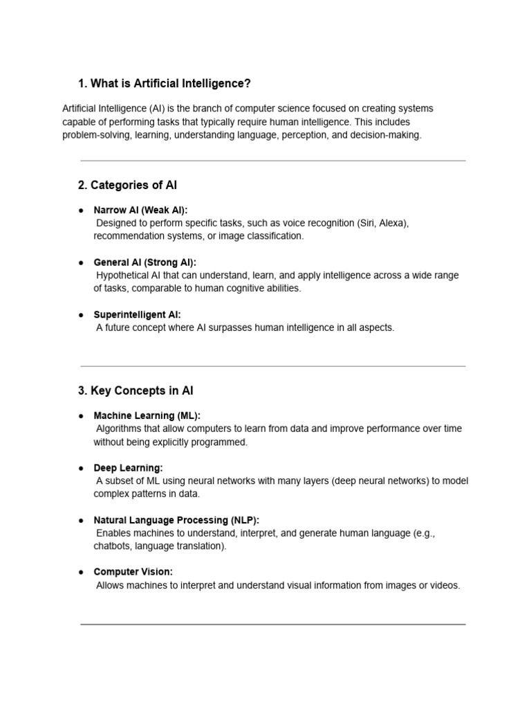 Introduction To Artificial Intelligence (AI) | PDF | Artificial ...