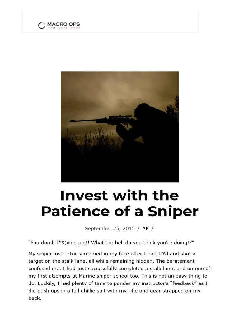Invest With The Patience of A Sniper - Macro Ops | PDF | Sniper