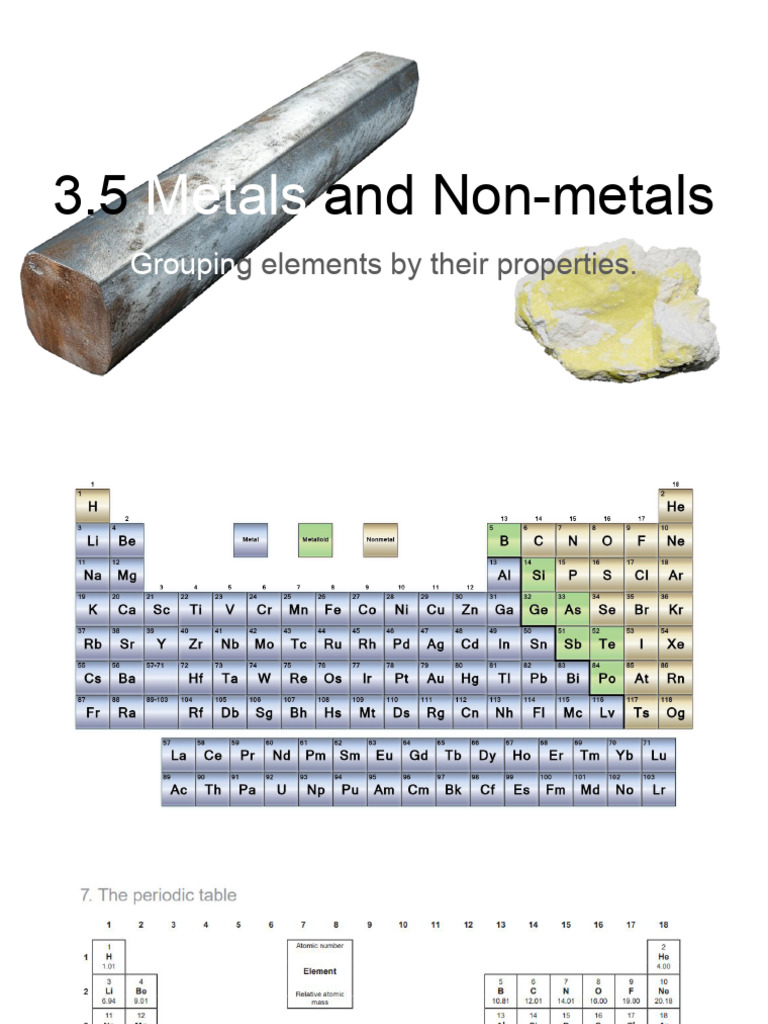 3.5 Metals and Non-Metals | PDF | Metals | Electrical Conductor