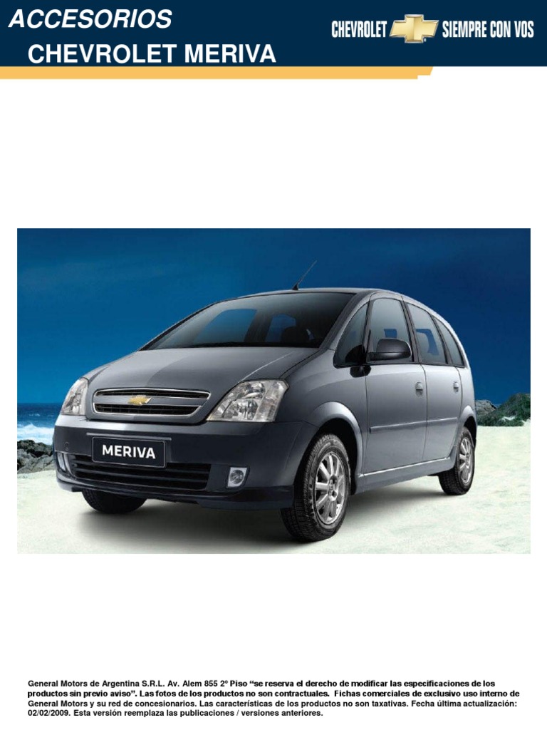 Accesorios Chevrolet Meriva 2006-2010 | PDF | Motores generales | Chevrolet