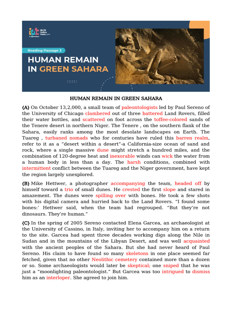 Human Remain in Green Sahara | PDF | Sahara | Desert