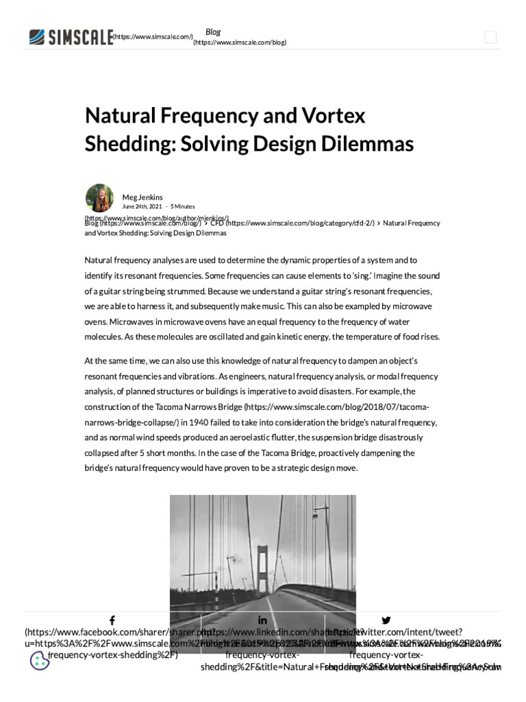 Natural Frequency Analysis & Vortex Shedding _ SimScale | PDF