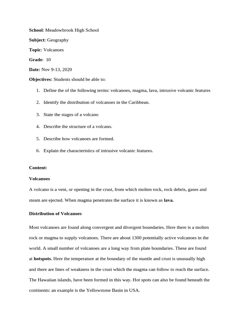 Volcanoes Part 1 Notes | PDF | Volcano | Magma