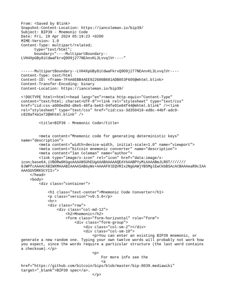BIP39 - Mnemonic Code | PDF | Computer Architecture | Computer Science