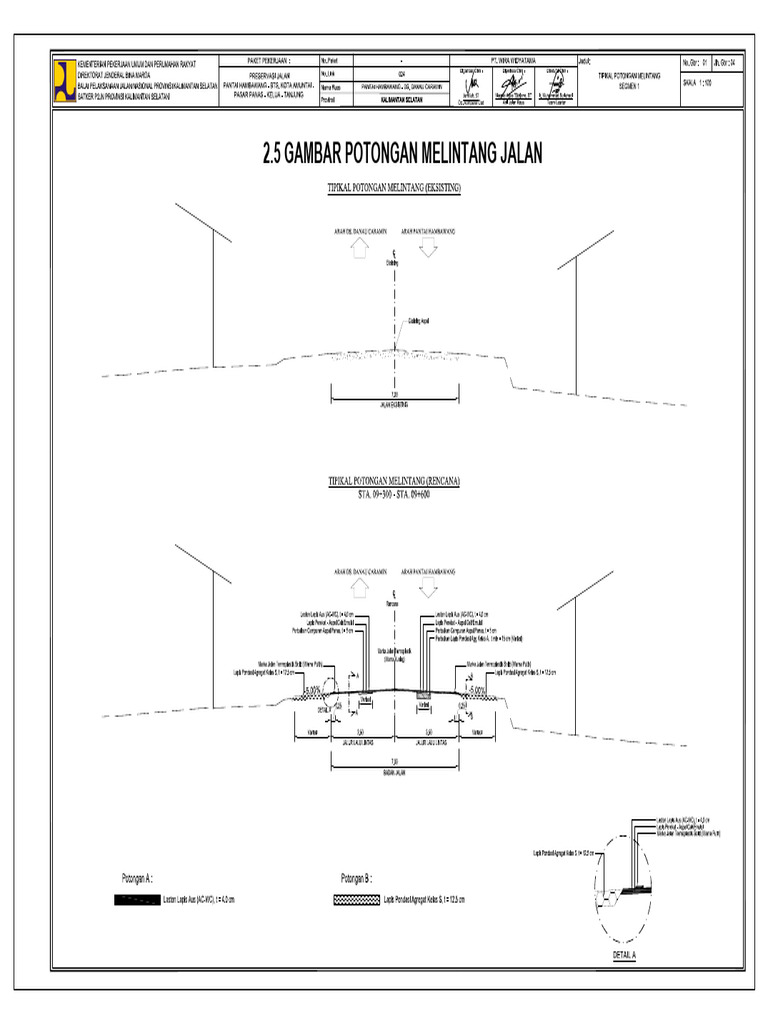 1.6. Gambar Potongan Melintang Jalan Amuntai | PDF