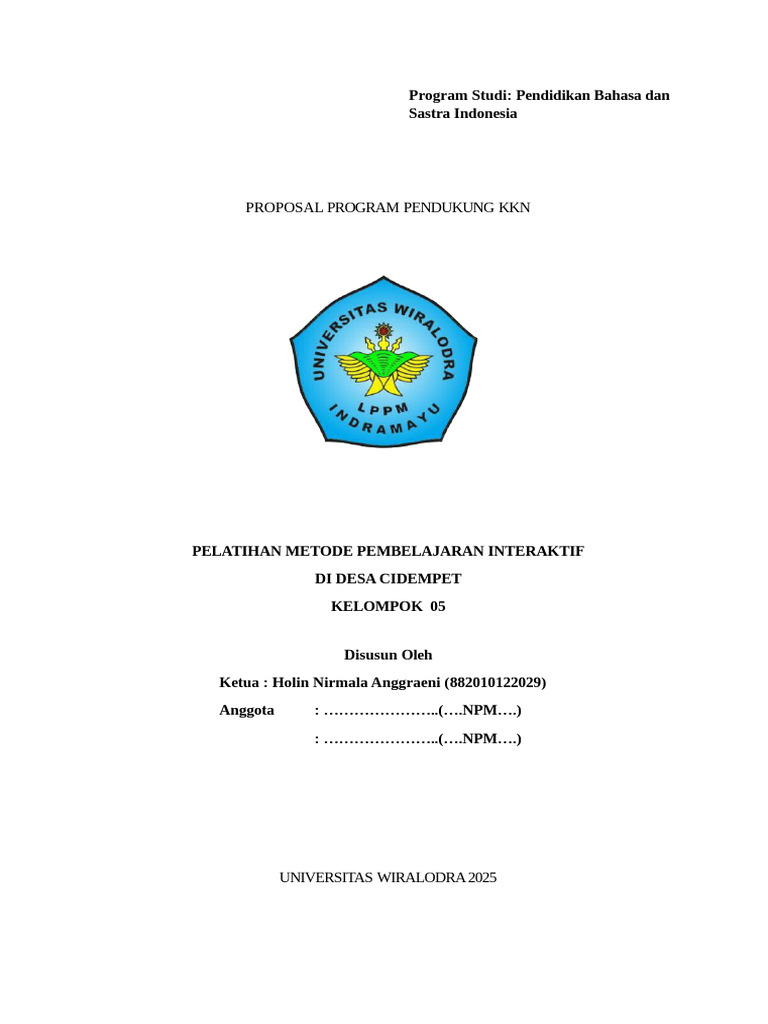 PROPOSAL_KULIAH_KERJA_NYATA[BARU][BARU] | PDF