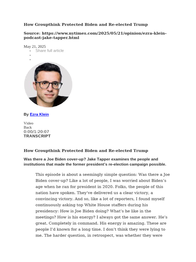 A2 - How Groupthink Protected Biden and Re | PDF | Joe Biden ...