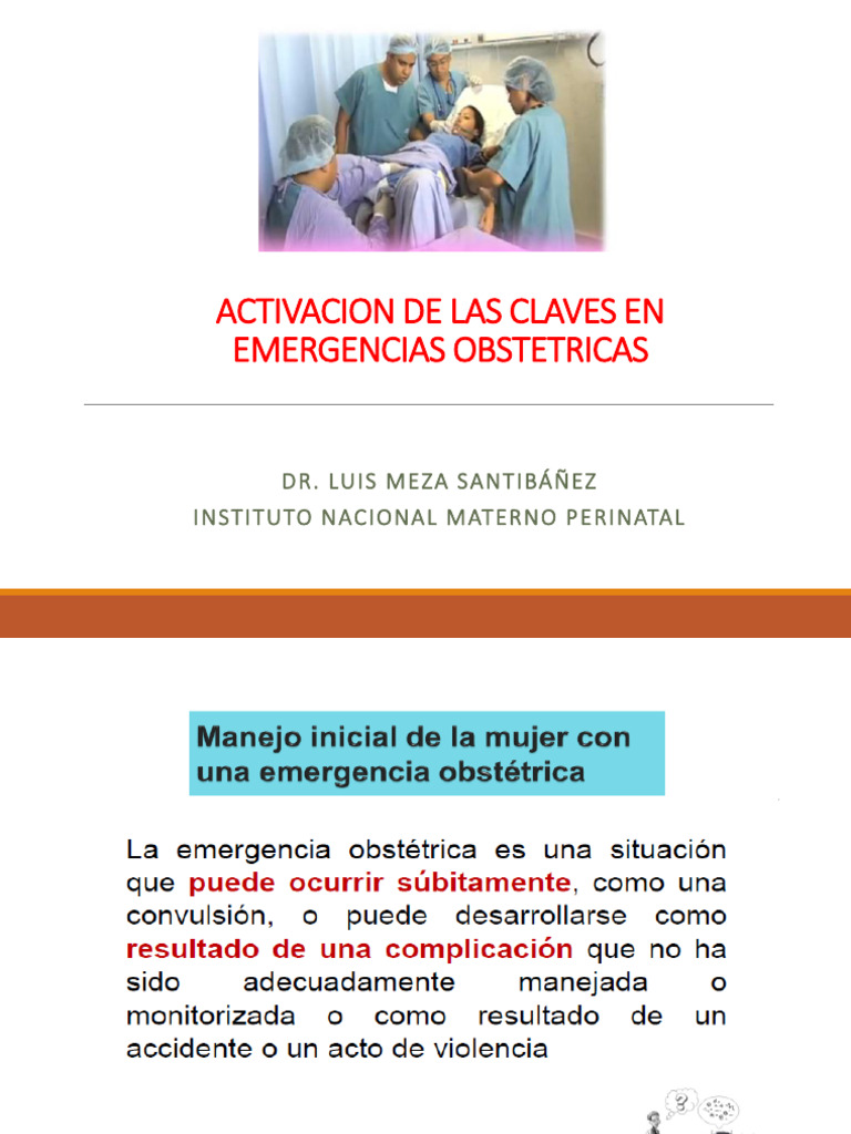 Activación De Claves En Emergencias Obstétricas Pdf Septicemia