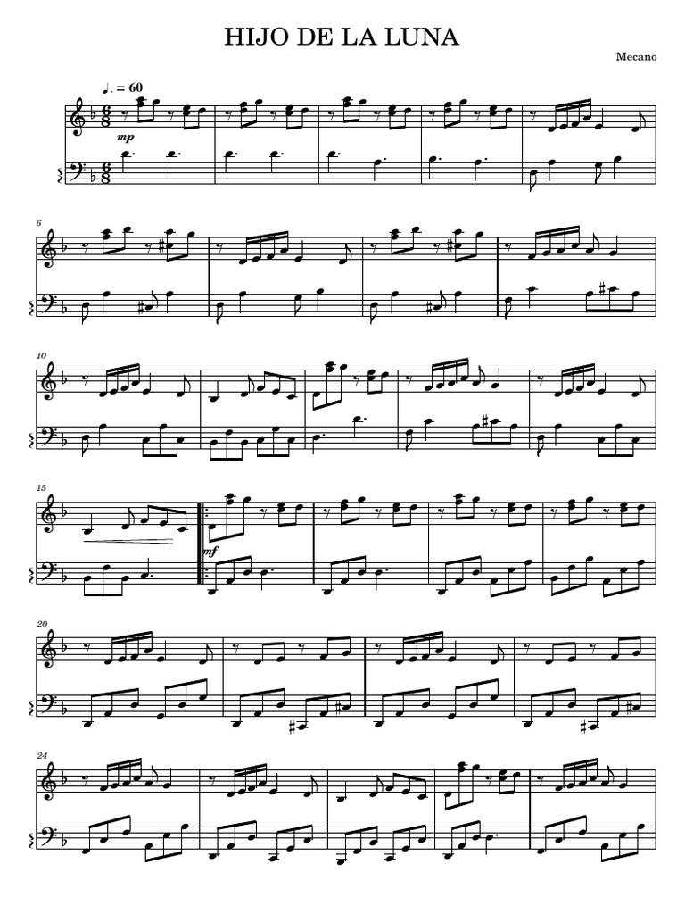Hijo de La Luna Mecano | PDF | Spanish Language Music | Pop Music