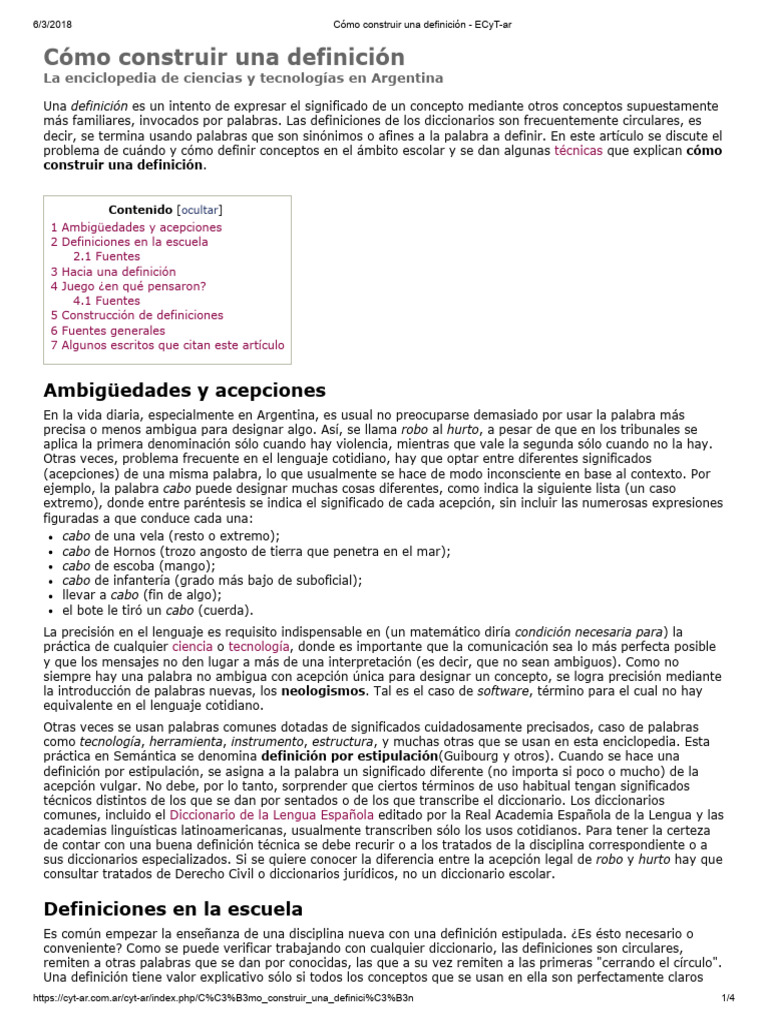 Cómo Construir Una Definición - ECyT-Ar | PDF | Plantas | Aprendizaje