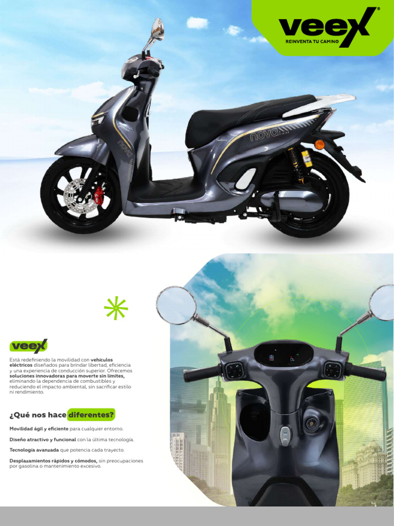 Motos eléctricas Veex: movilidad eficiente | PDF | Cargador de batería ...