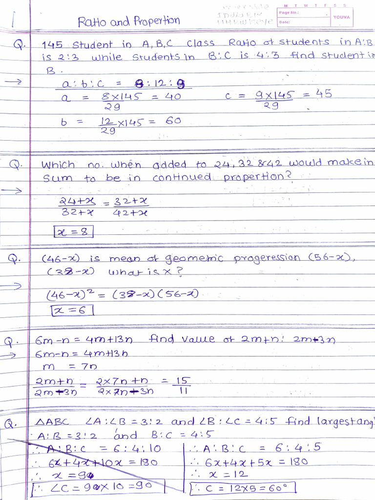 Ratio and Proportion | PDF