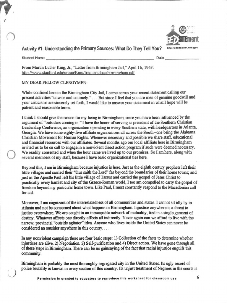 Letter From A Birmingham Jail | PDF