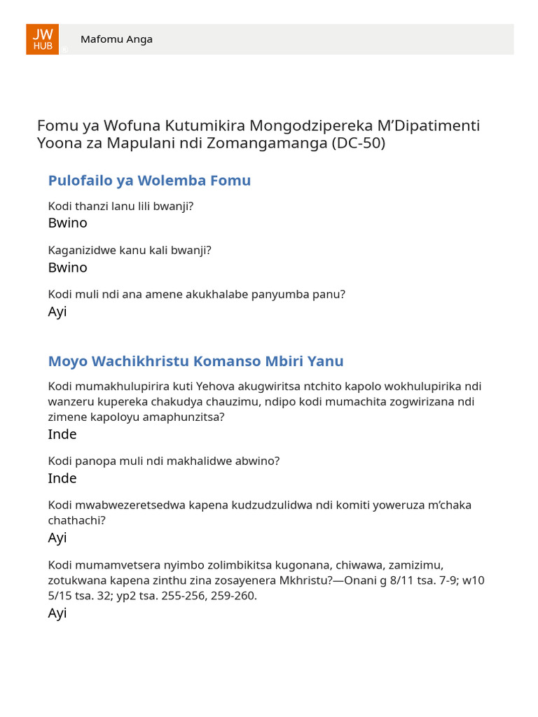Mafomu Anga - Mafomu - JW Hub | PDF | Bible Student Movement | Premillennialism