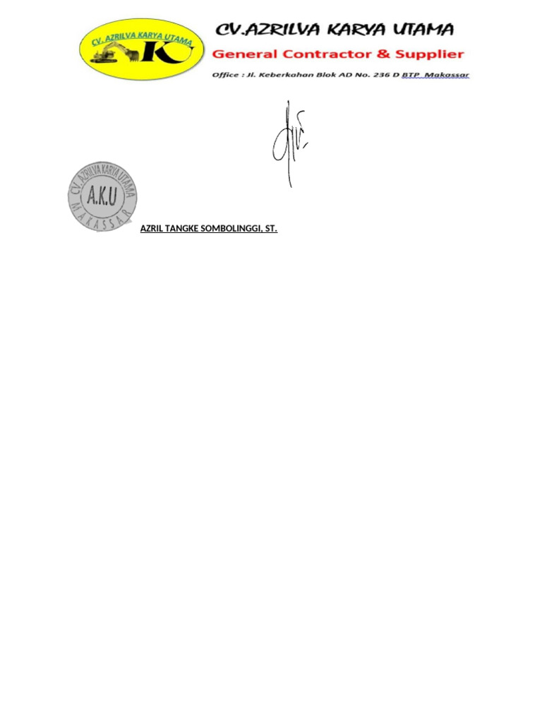 Kop, TTD, Stempel Aku | PDF