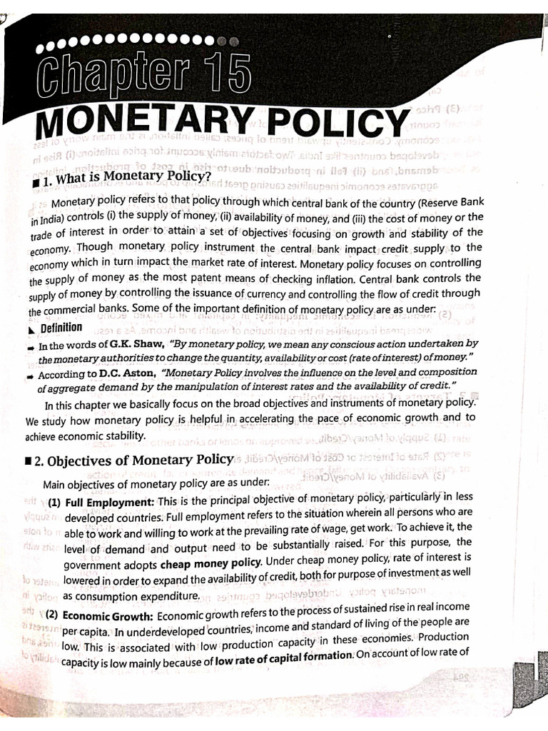 Monetary Policy | PDF