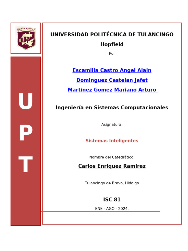 Predicción de Movimientos con Red Hopfield | PDF | Neurona ...