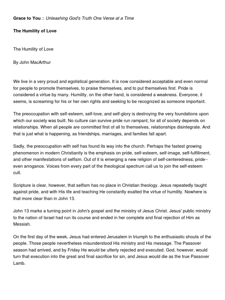 The Humility of Love | PDF | Saint Peter | Humility