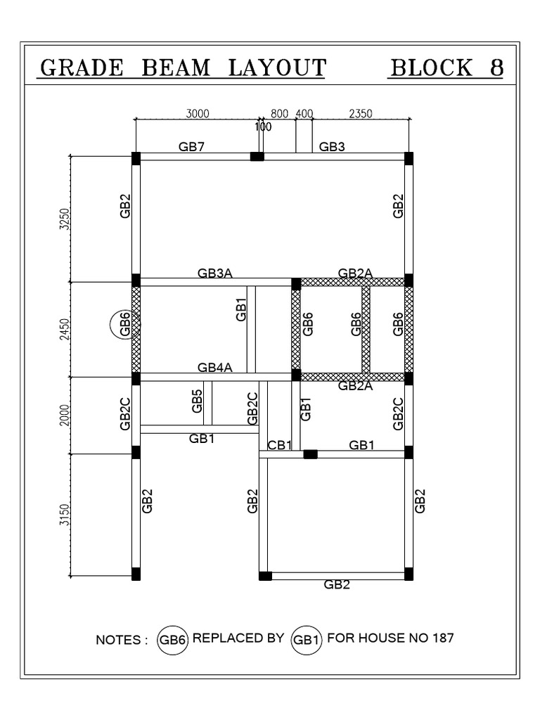 Grade Beam Layout Block 8,11 | PDF