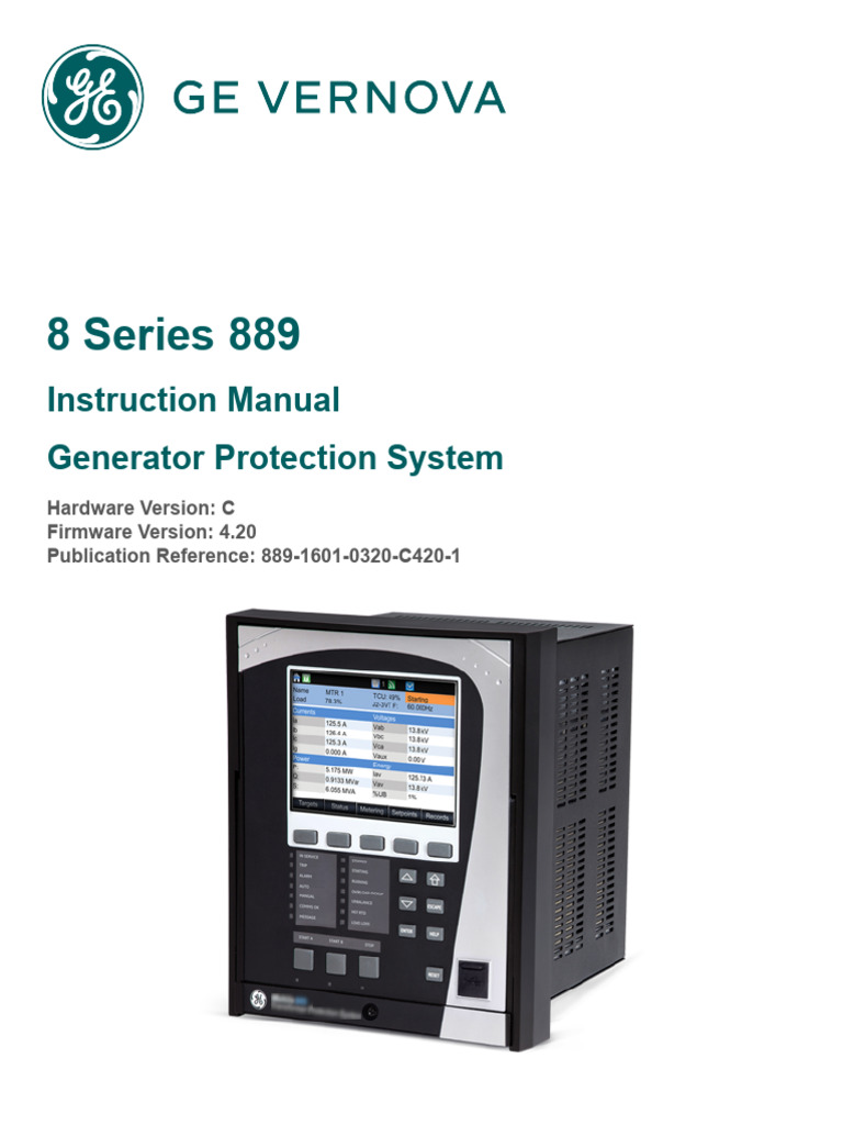 8 Series 889: Instruction Manual Generator Protection System | PDF ...