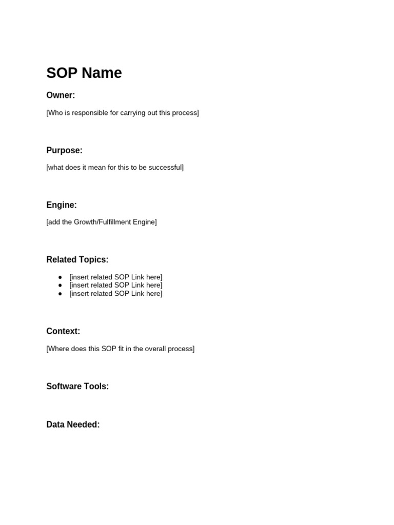 SOP Template For DF5 | PDF