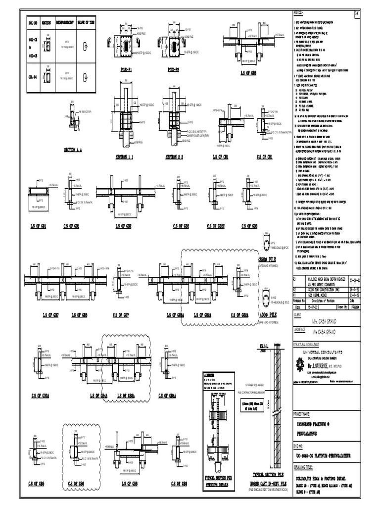 Pile and Grade Beam Detail Drawing Block 8,11 | PDF
