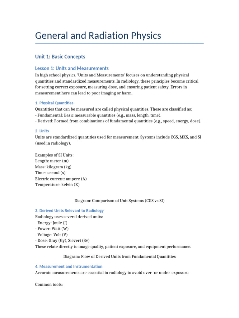 General and Radiation Physics Unit1 | PDF | Atomic Nucleus | Atoms