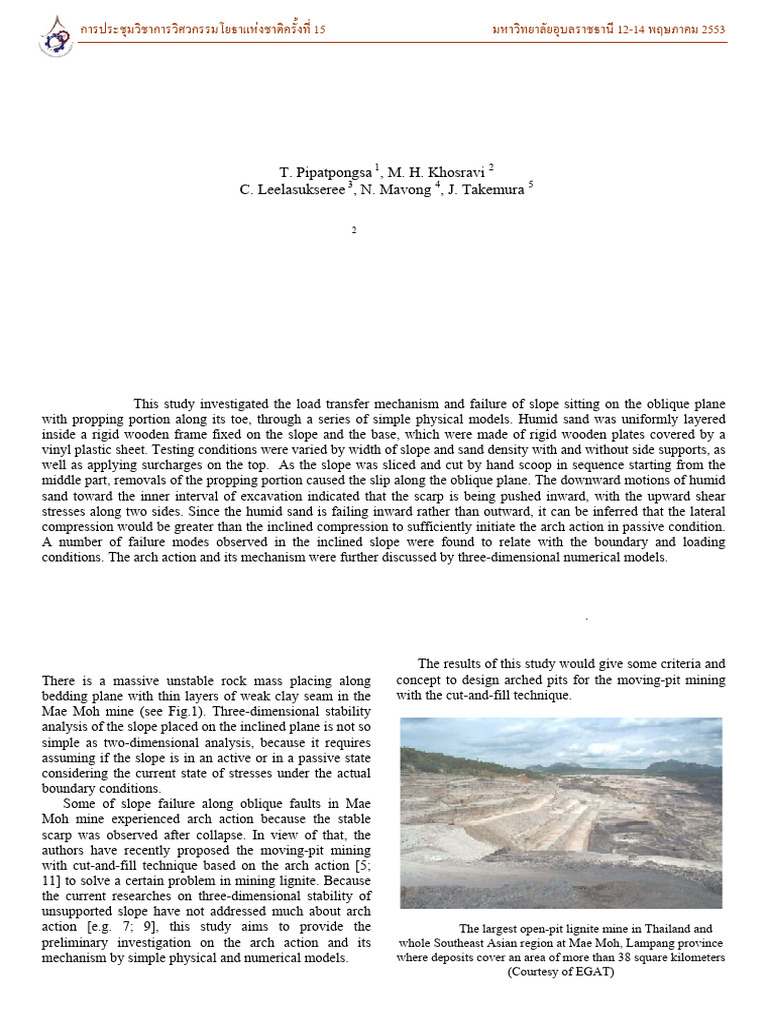 Slope Failures Along Oblique Plane Due To Sequential Removals of ...