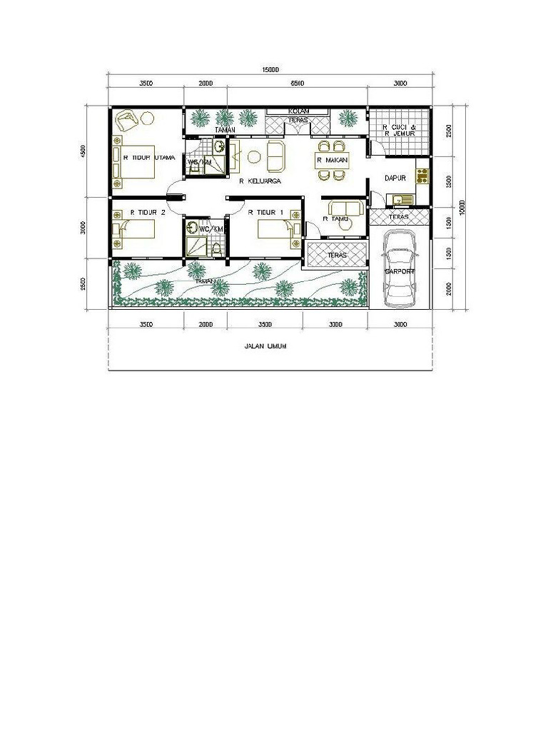 Denah Rumah 10X15 | PDF