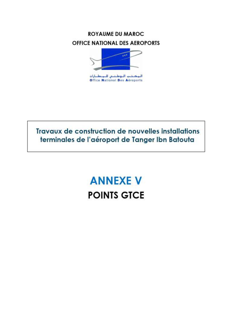 Points GTCE pour aéroport de Tanger | PDF | Équipement | Biens manufacturés