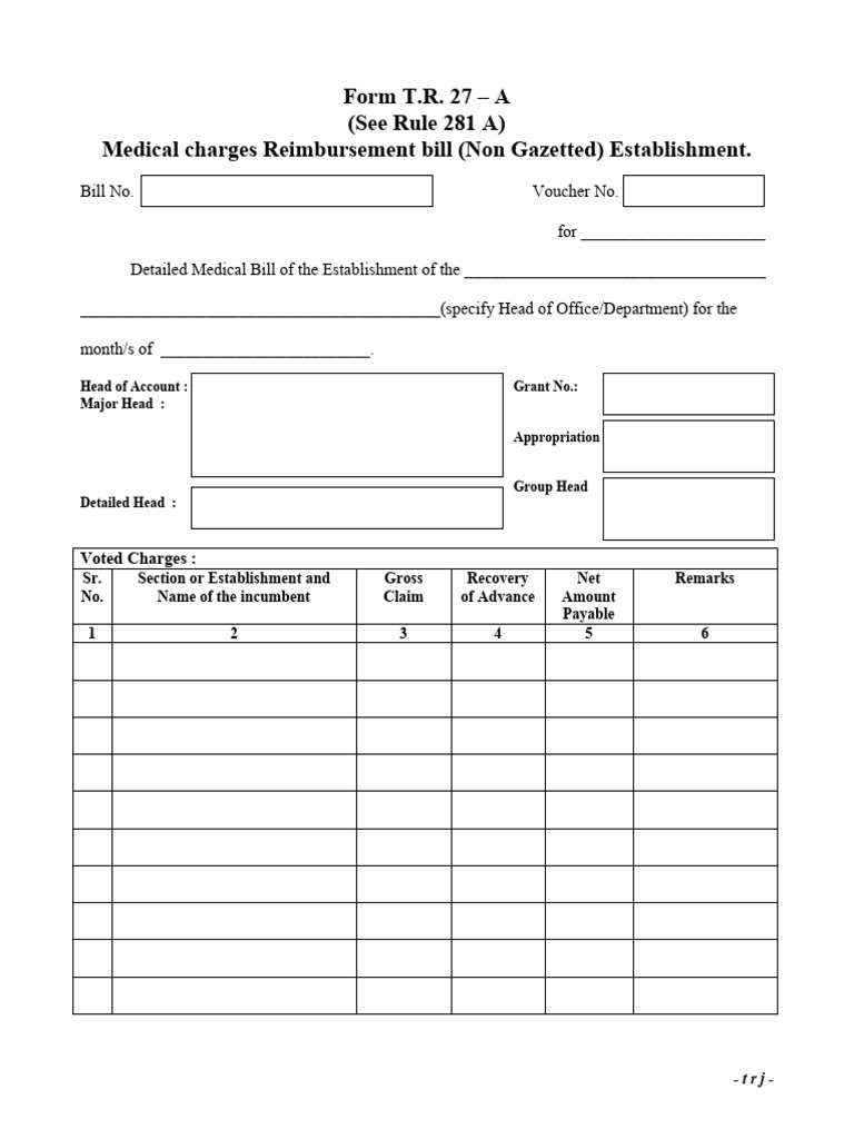 Medical Reimbursement Bill Form Guide | PDF | Government Finances