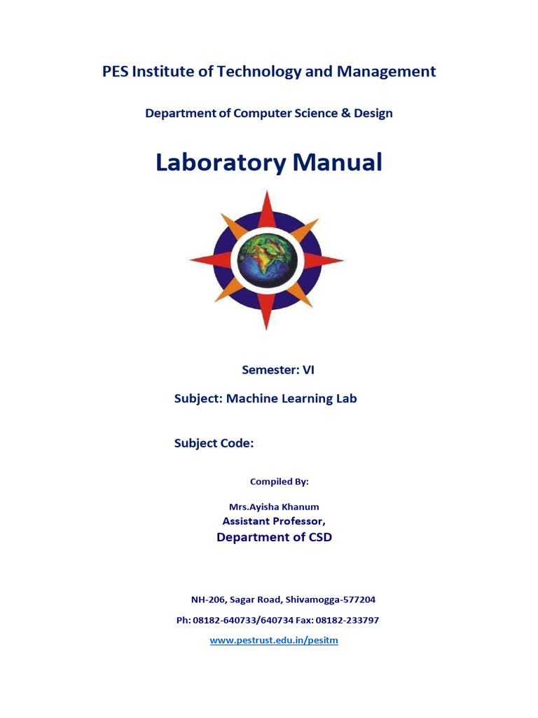 Machine Learning Lab Manual (BCSL606) | PDF | Engineering | Statistical Classification