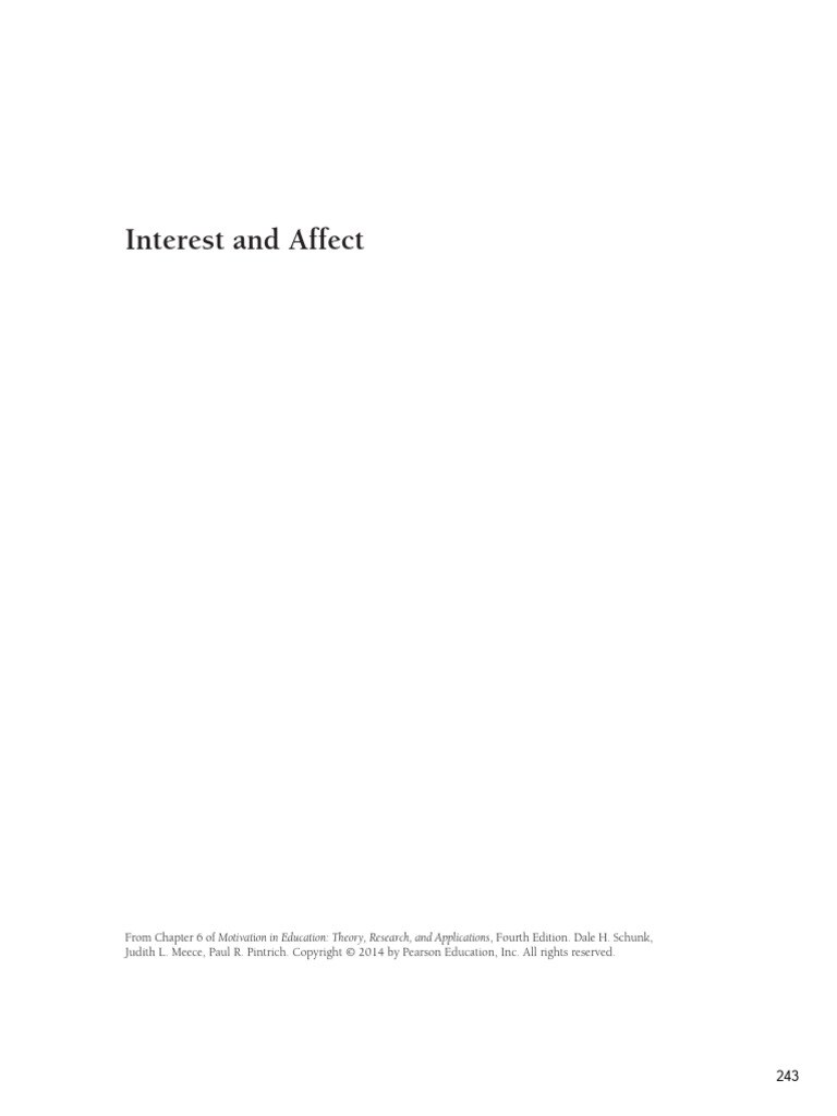 Interest Engagement | PDF | Affect (Psychology) | Self Report Study